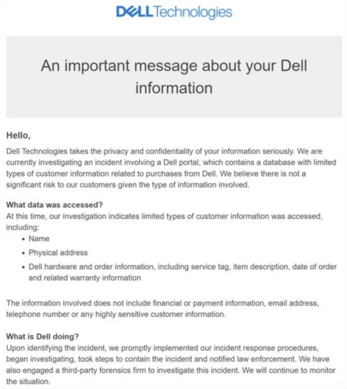 Großes Datenleck bei Dell: Hacker bietet Daten zum Verkauf an - Sentiguard